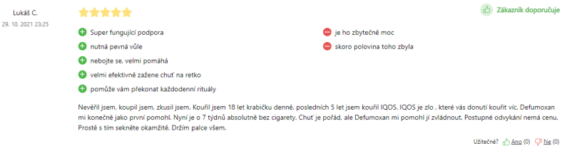 Defumoxan [recenze 2025] - zkušenosti a diskuze - RecenzeZdarma.cz